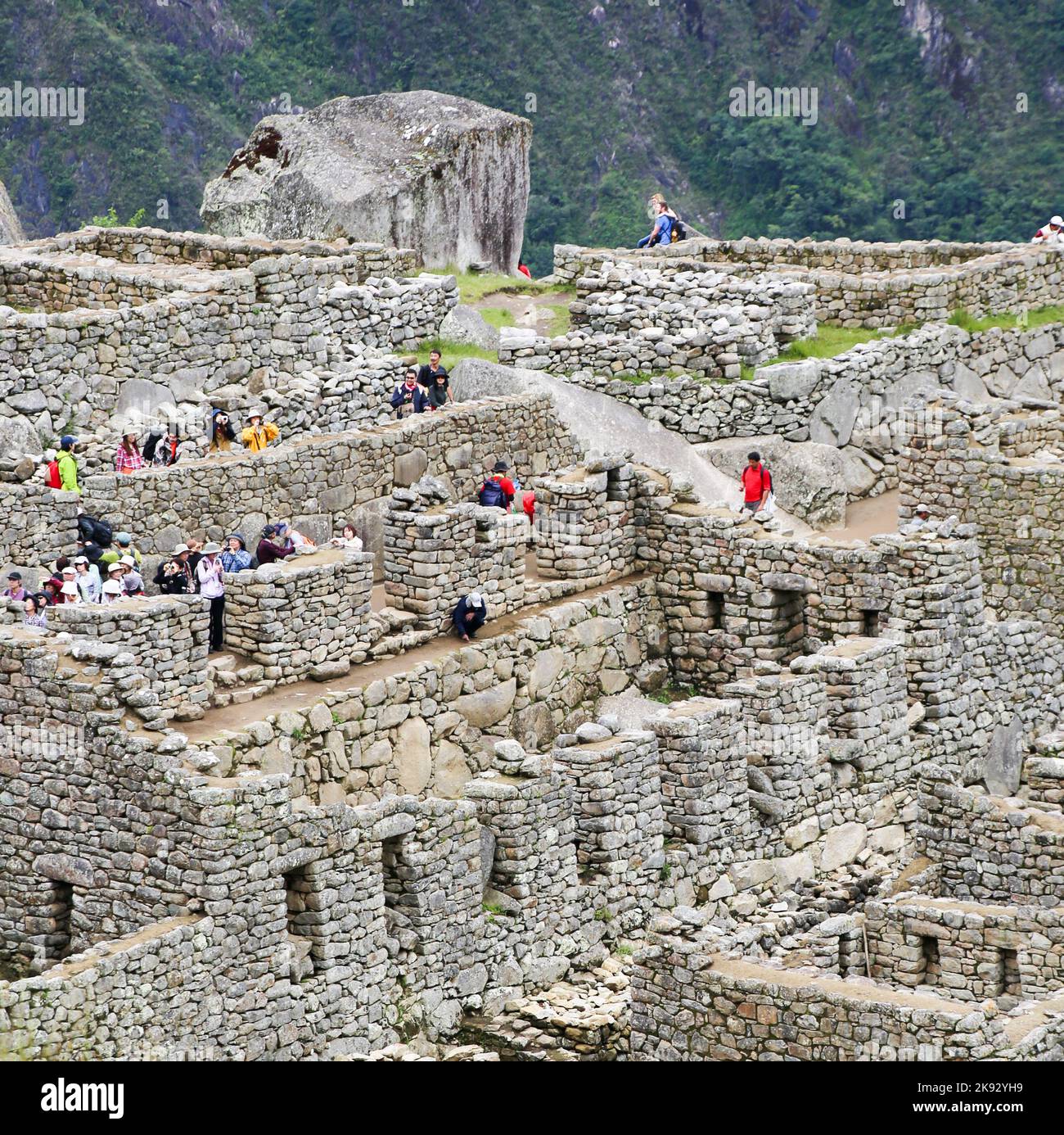 MACCU PICHU, PERU - JAN 17, 2015: people visit Beautiful hidden city ...