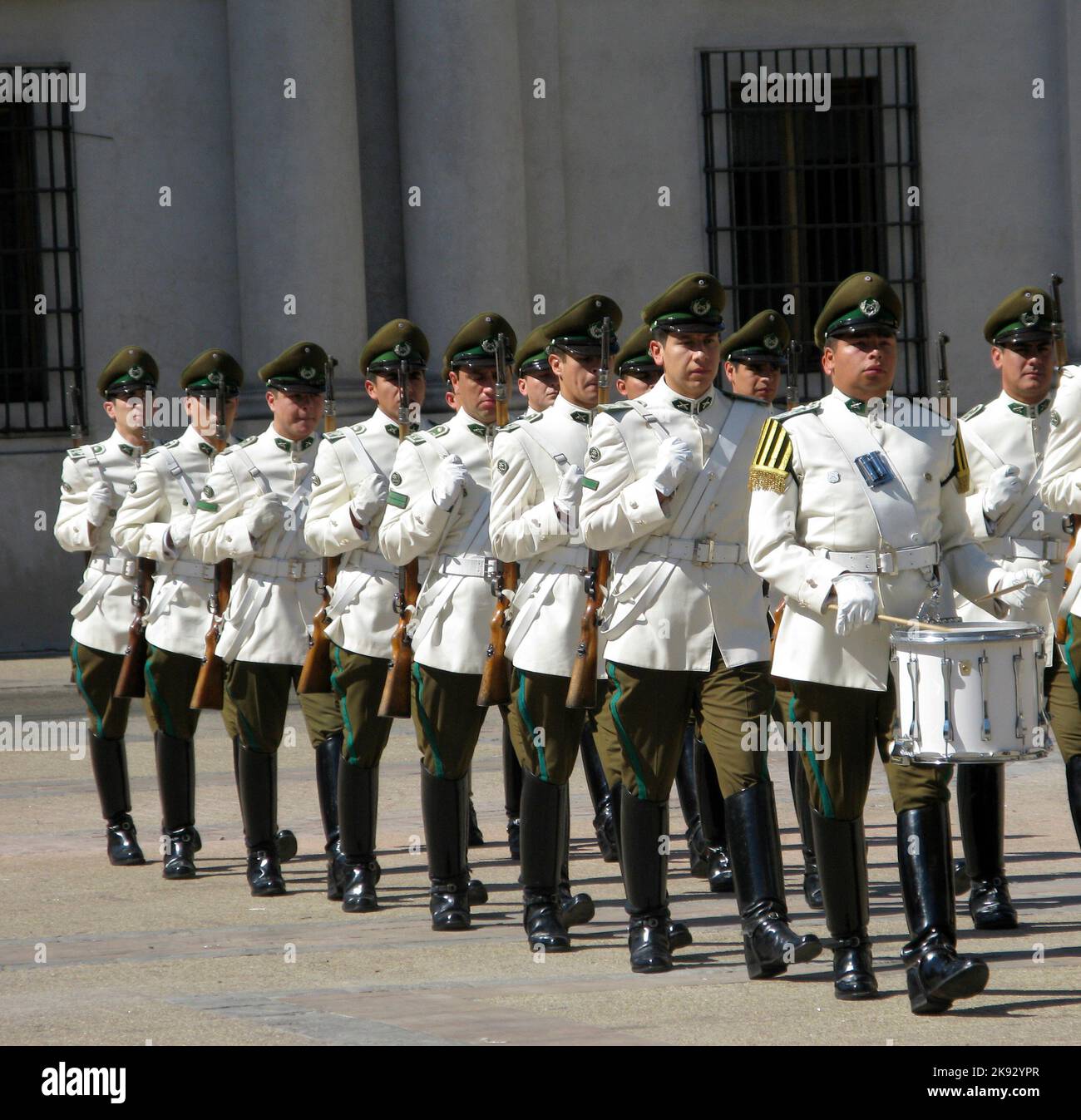 SANTIAGO, CHILE - JAN 25, 2015: ceremonial changing of the guard at ...