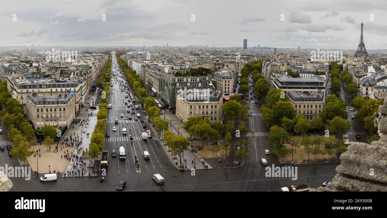 Panorama from Arc de Triomphe Stock Photo - Alamy