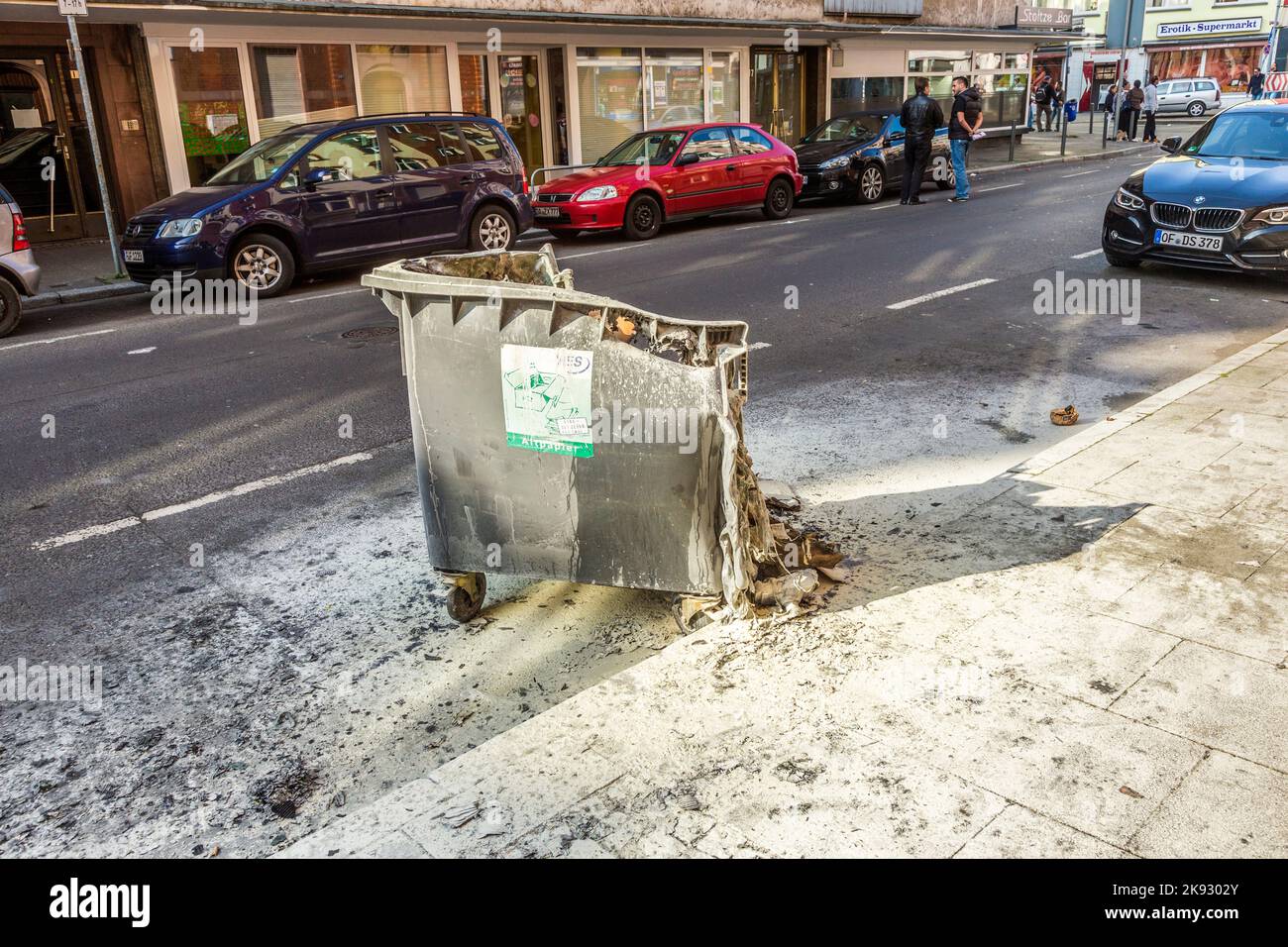 FRANKFURT, GERMANY - MAR 18, 2015: people demonstrate against EZB and ...