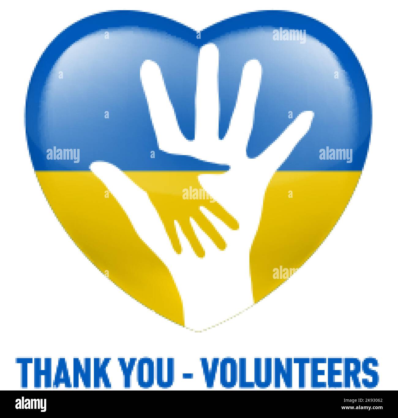Thank You - Volunteers. Creative Concept with Two Hands Silhouette on ...