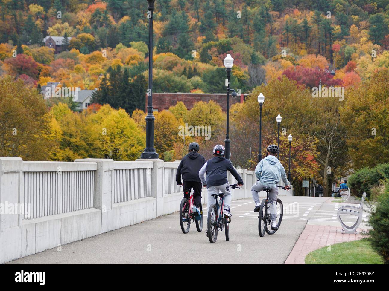 Corning, New York, U.S.A - October 18, 2022 - A group of kids on the ...