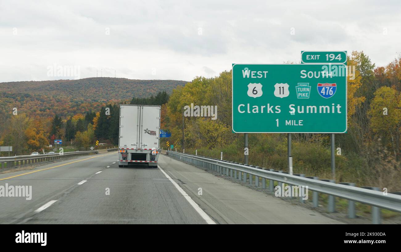 Clarks Summit, Pennsylvania, U.S.A - October 19, 2022 - The view of the ...