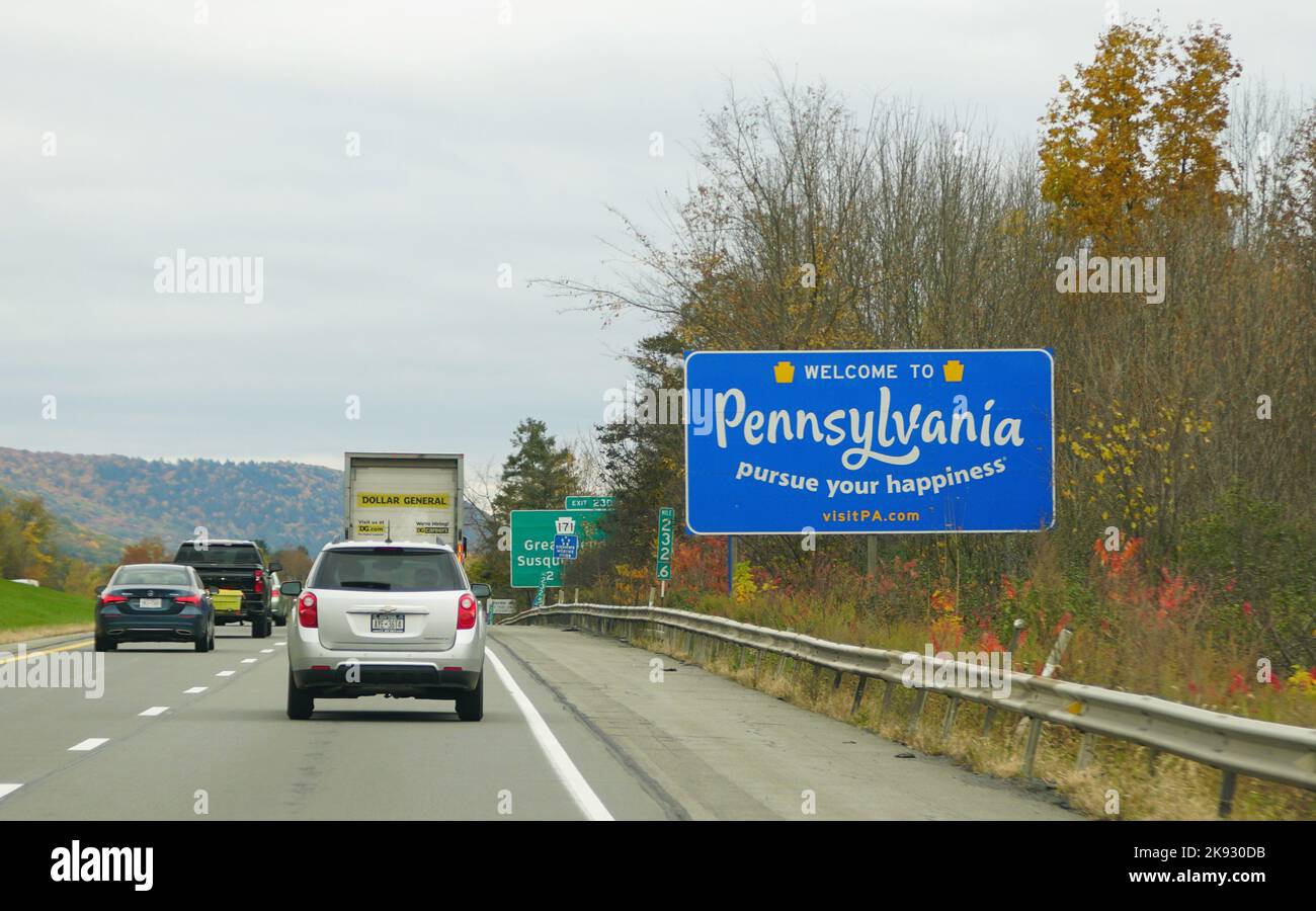 Pennsylvania welcome sign hi-res stock photography and images - Alamy