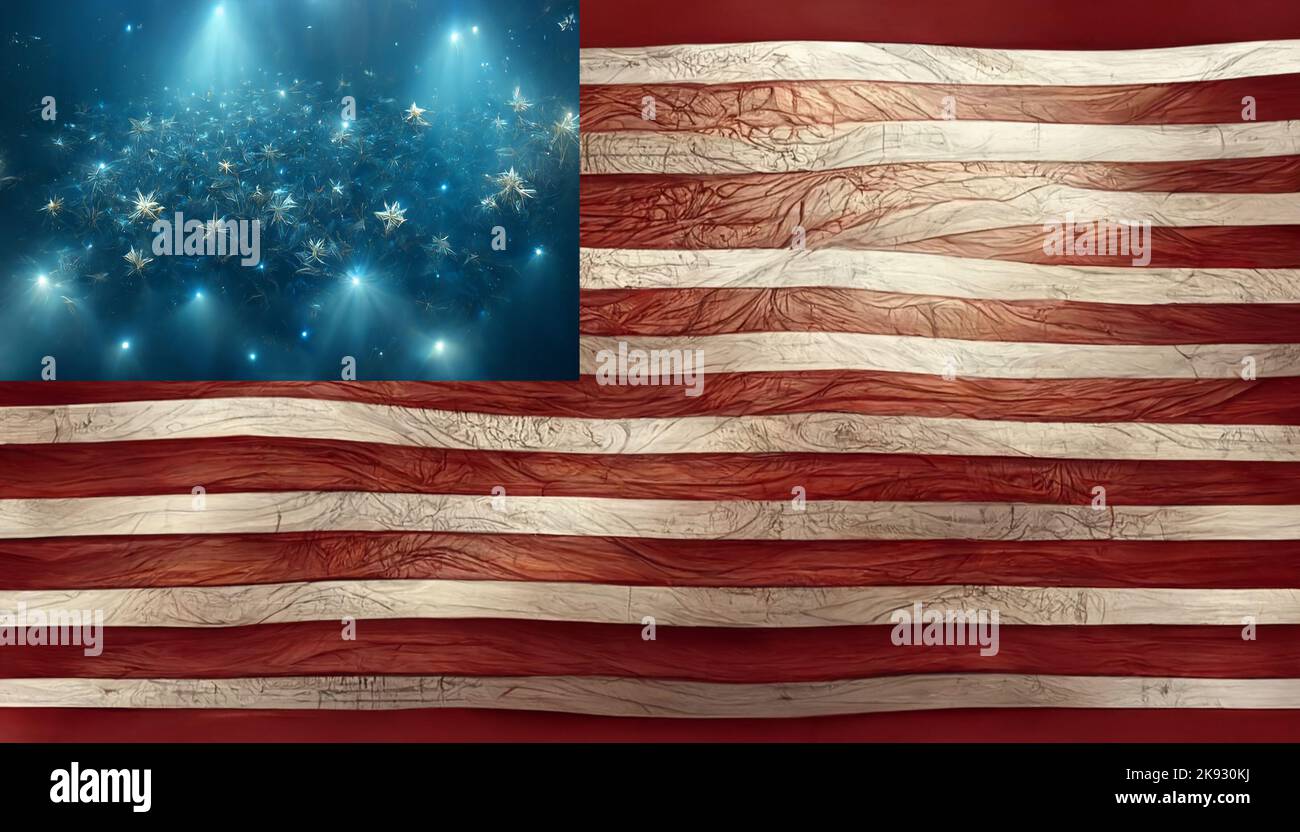 A stylized American flag made up of different 3D textures Stock Photo ...
