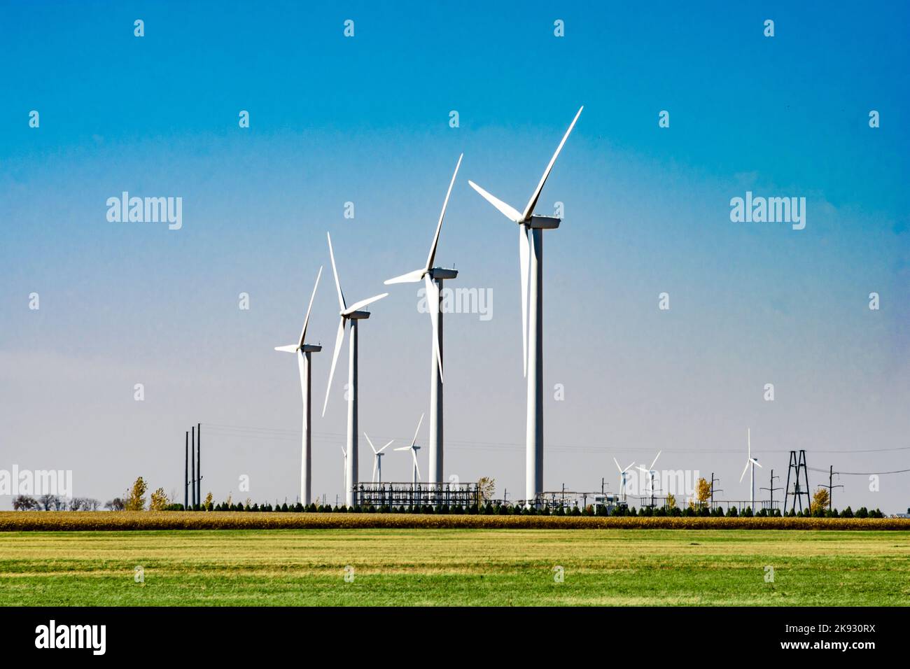 Wind turbine at a windmill farm outside a major city in the United ...