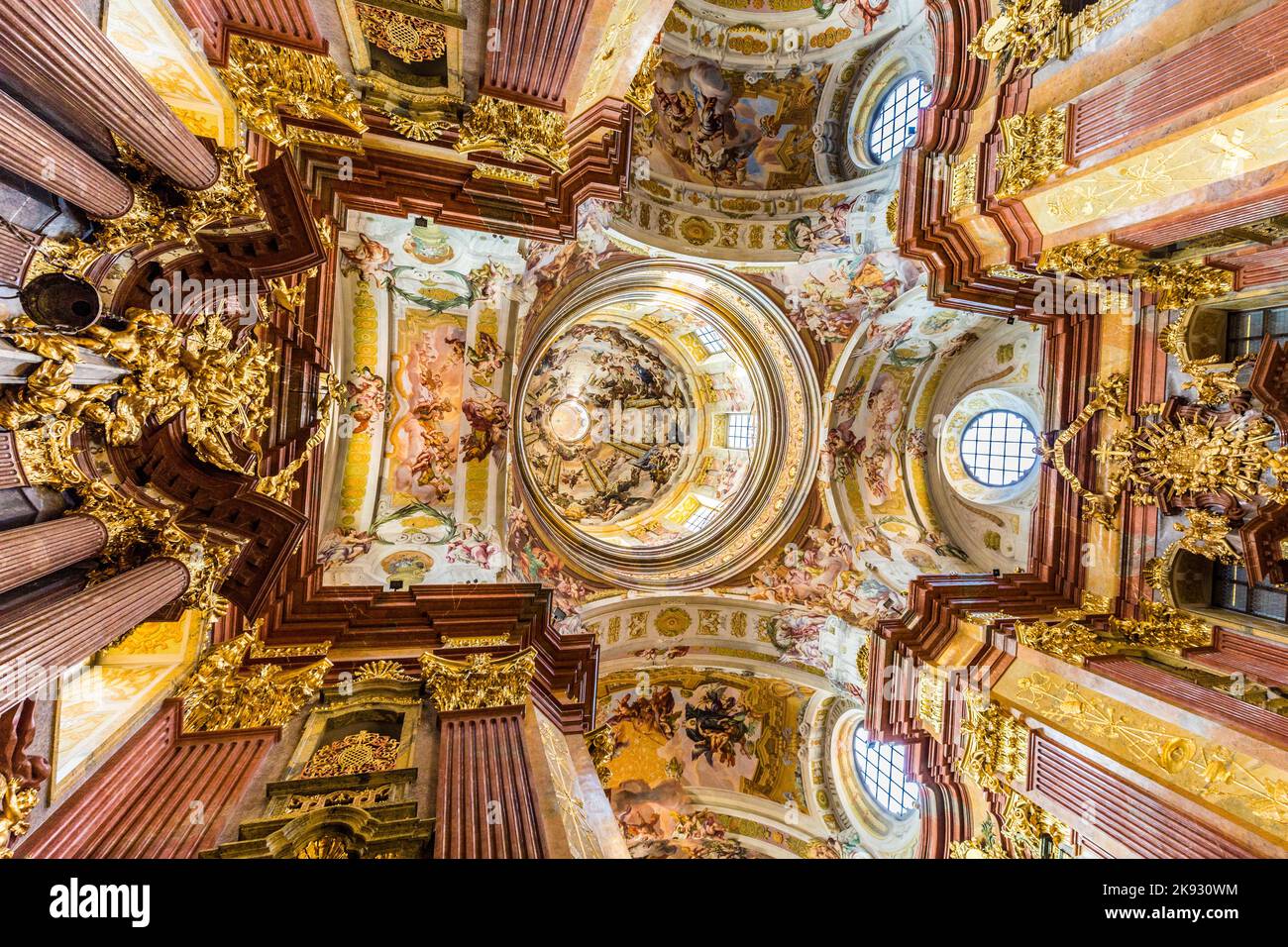 MELK, AUSTRIA - APR 22, 2015: St. Peter and Paul Church in Melk Abbey ...
