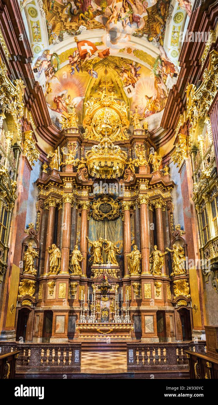 MELK, AUSTRIA - APR 23, 2015: St. Peter and Paul Church in Melk Abbey ...