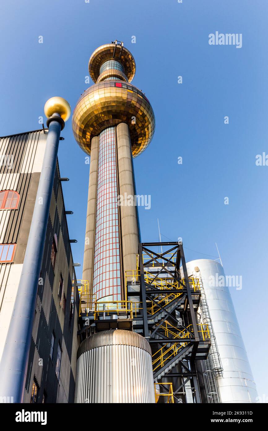 VIENNA, AUSTRIA - APRIL 2015: Tower of Garbage-processing plant in ...