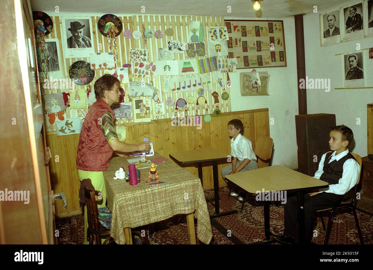 Joseni, Harghita County, Romania, 2003. Inside the only classroom of ...