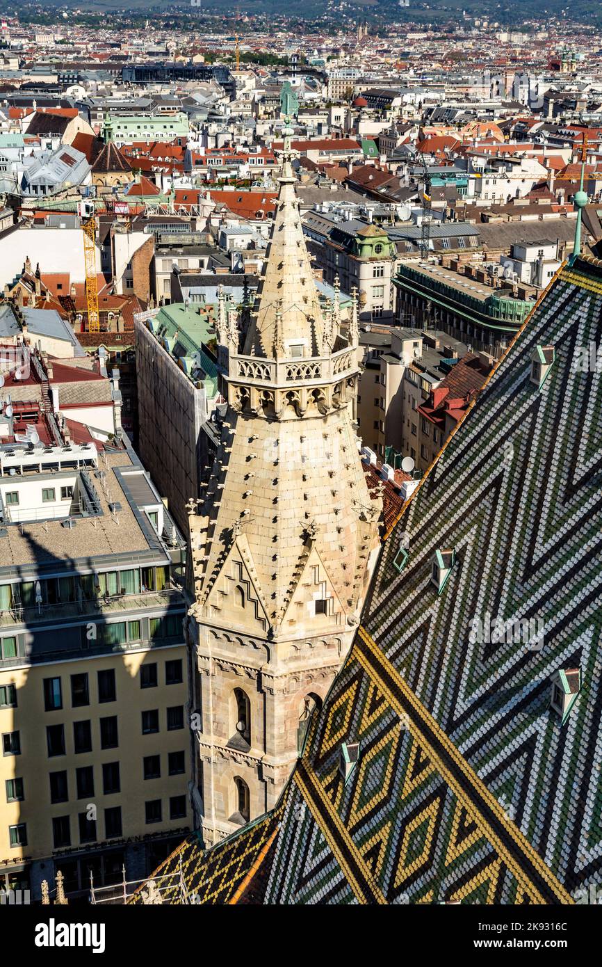 VIENNA, AUSTRIA - APR 24, 2015: View of Vienna from the St.Stephans ...