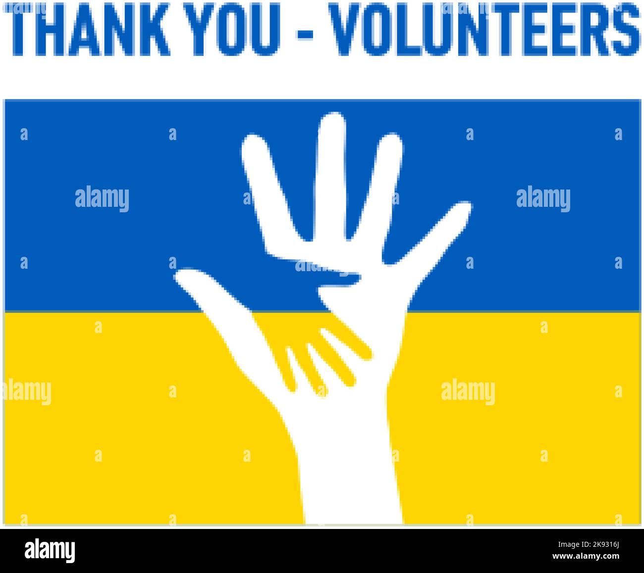 Thank You Volunteers Creative Concept with Two Hands Silhouette on the ...
