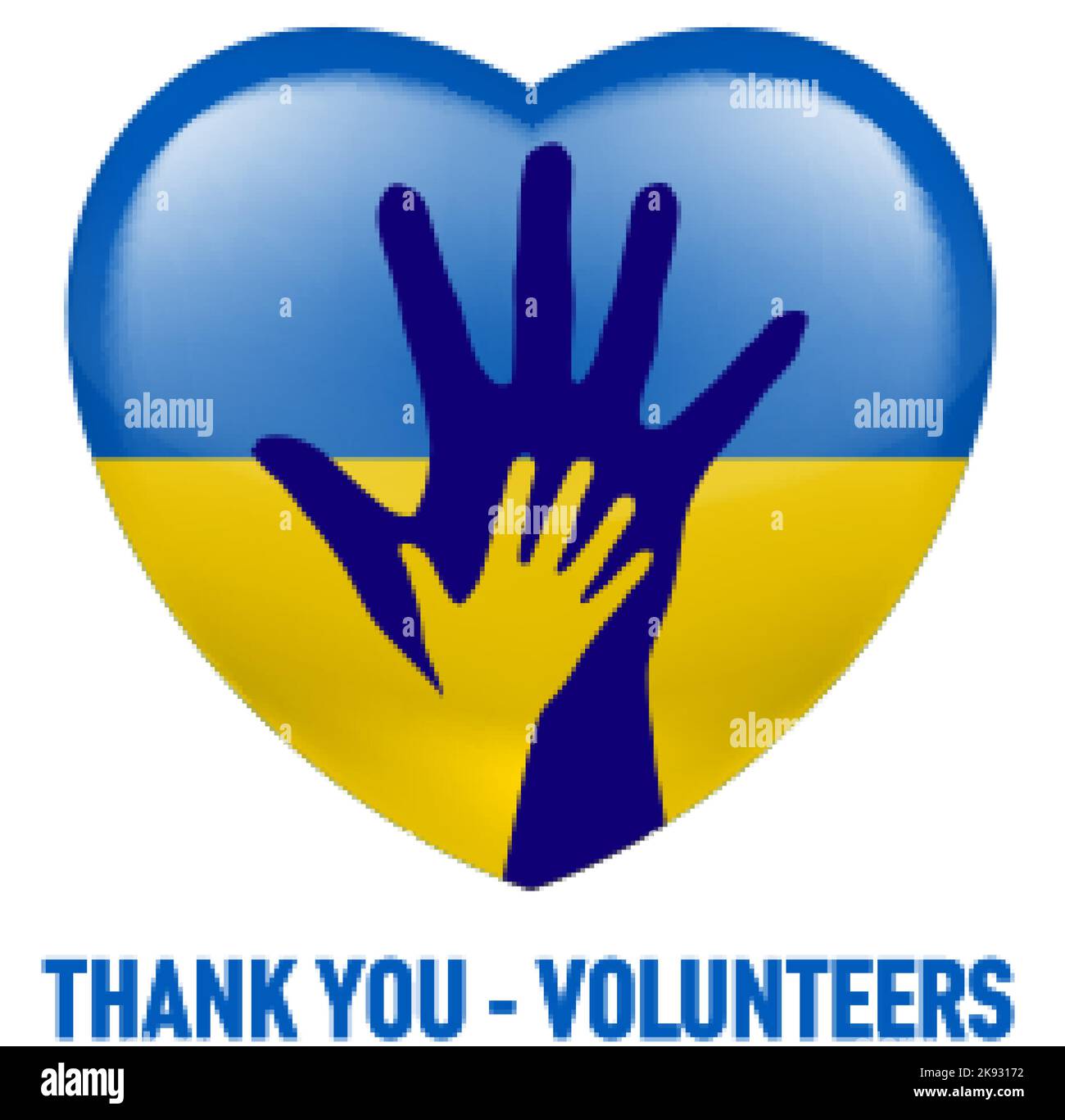Thank You - Volunteers Creative Concept with Two Hands on the ...