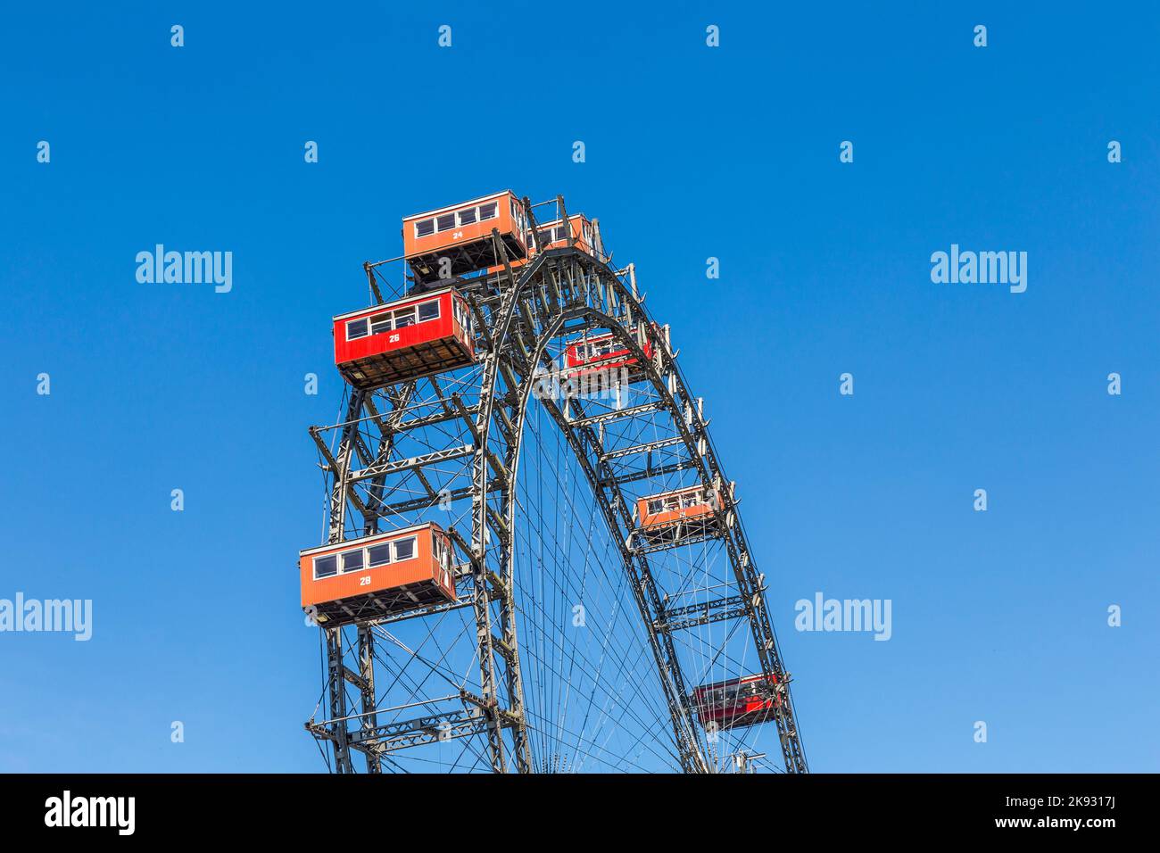 VIENNA, AUSTRIA - APR 25, 2015: A view of the Wiener Riesenrad in ...