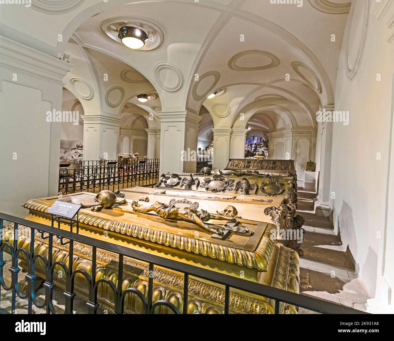 VIENNA, AUSTRIA - APR 26, 2015: crypt of the Habsburger Kings in Vienna ...