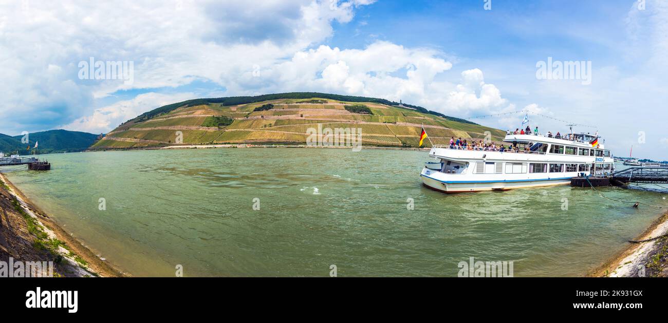 BINGEN, GERMANY - MAY 24, 2015: passenger ship on pier in Bingen ...