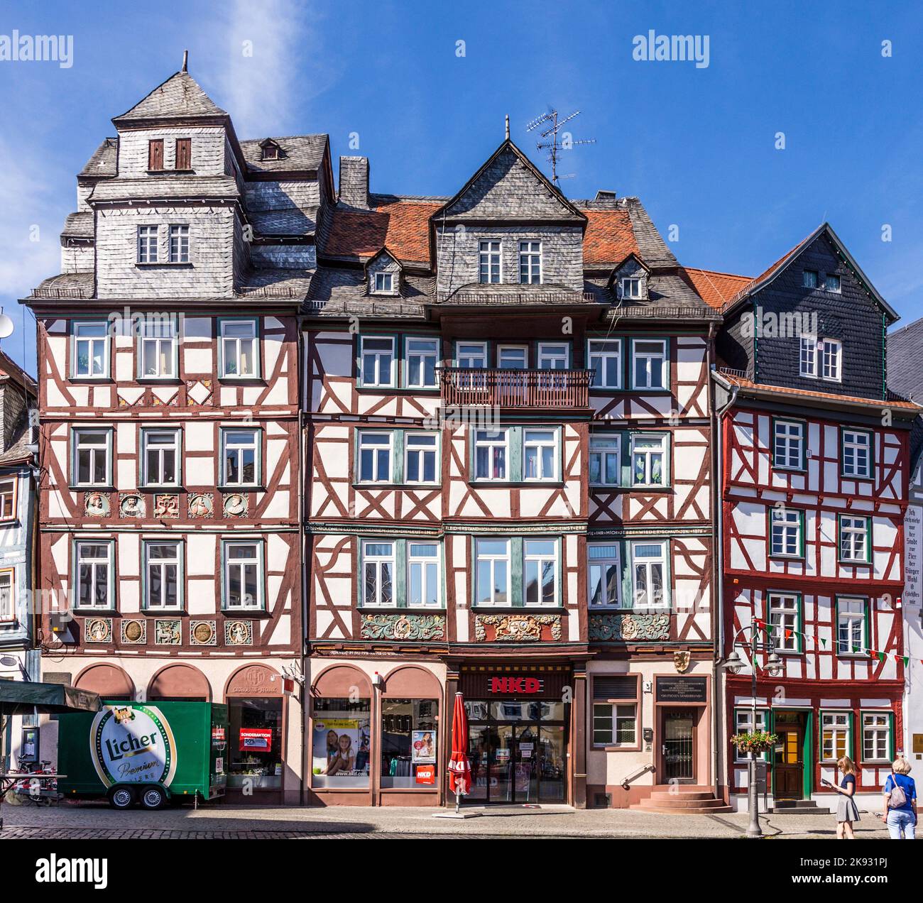 BUTZBACH, GERMANY - JUNE 4, 2015: people enjoy the beautiful medieval ...