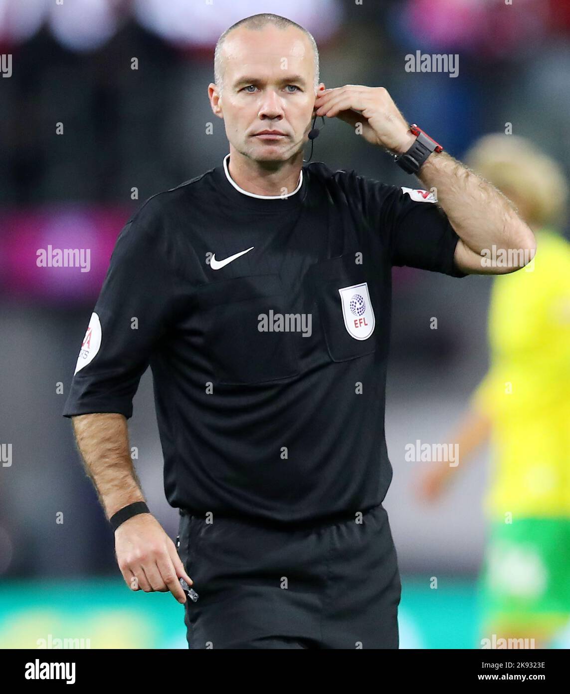 Burnley, England, 25th October 2022. Referee Tony Harrington during the ...