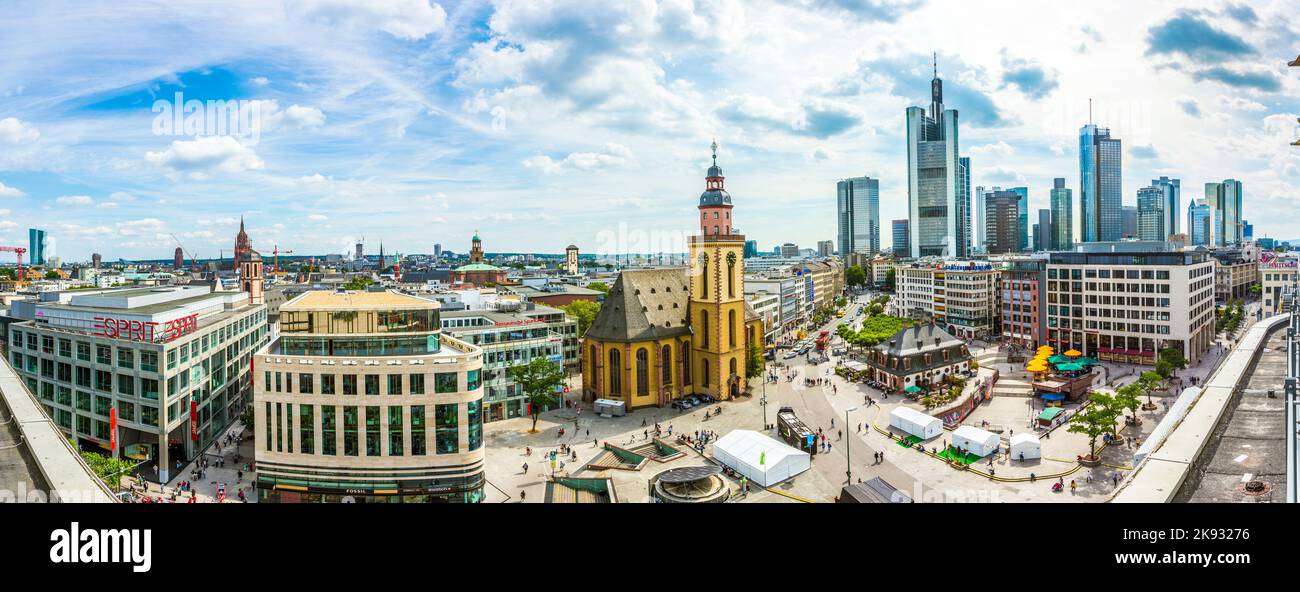FRANKFURT AM MAIN, GERMANY - JUNE 26, 2015: Aerial view of Frankfurt ...