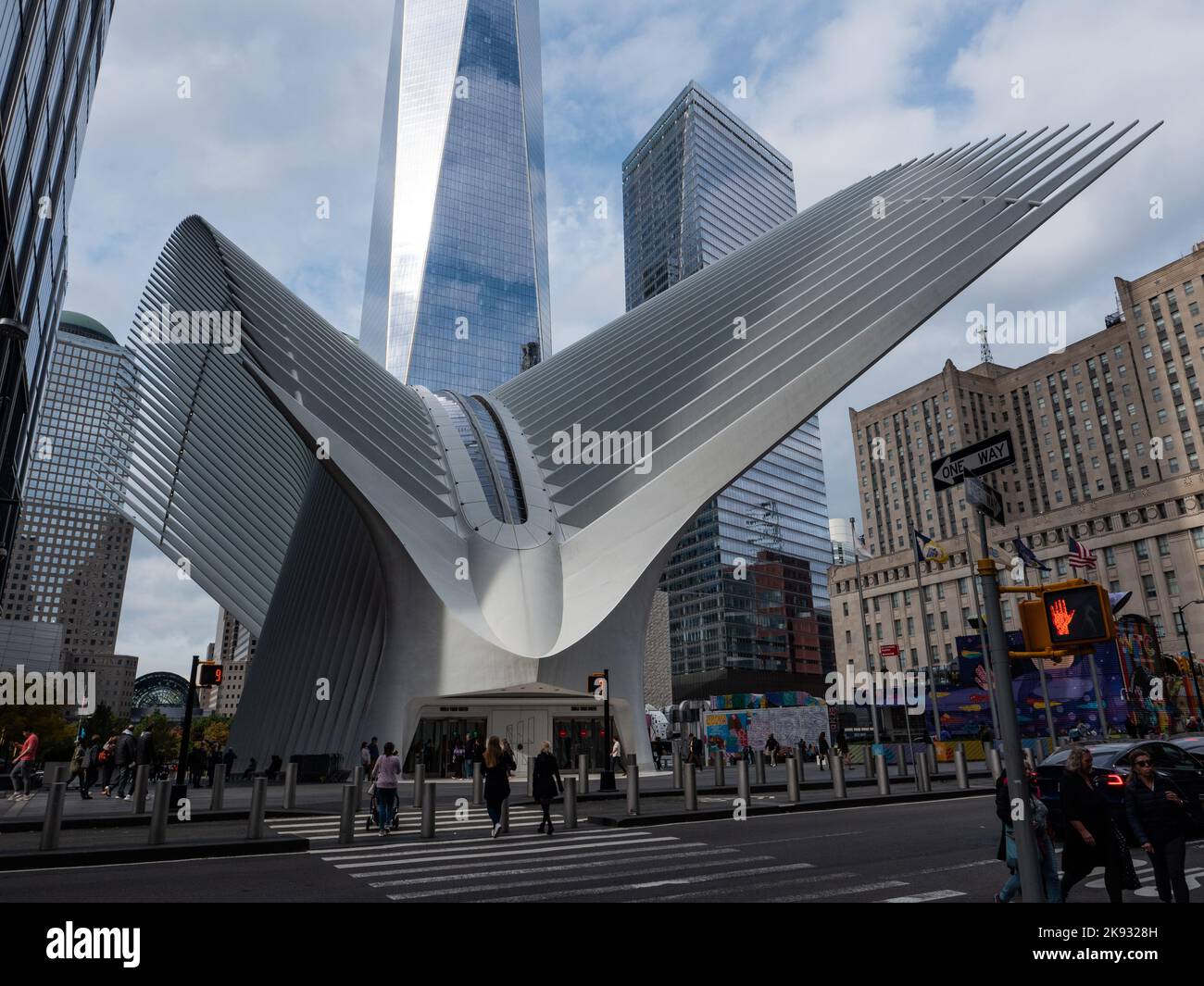 The exterior of the Oculus, the World Trade Center Station in New York ...