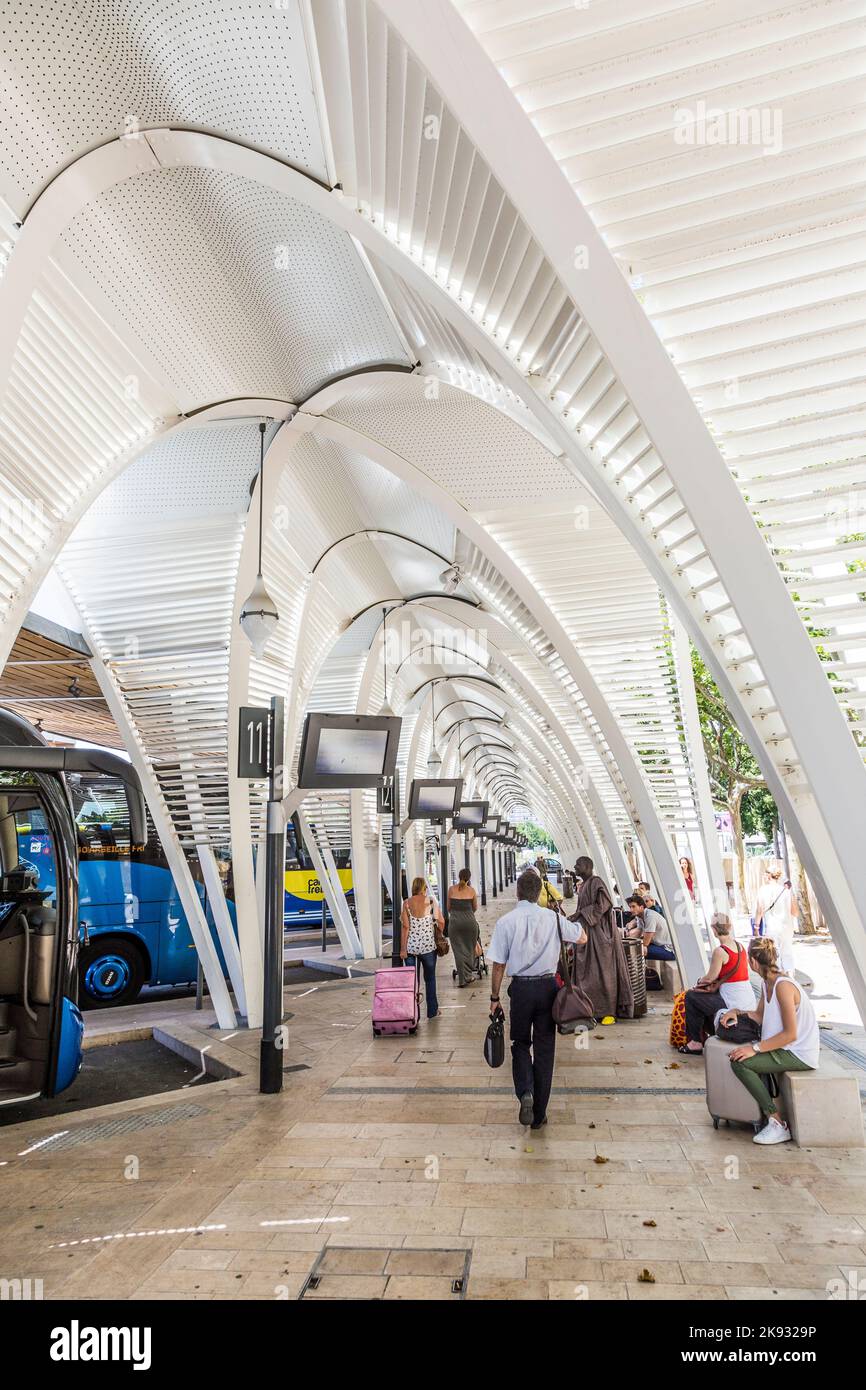 AIX EN PROVENCE, FRANCE - JULY 8, 2015: modern Bus station Gare ...