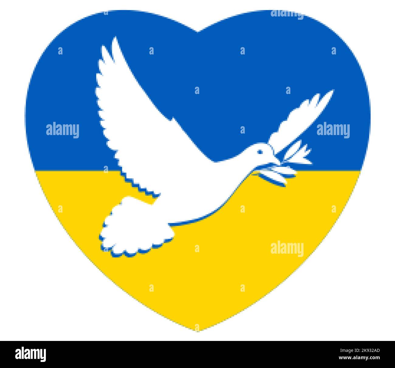 White Dove of Peace Flying with a Branch on the Background of the ...