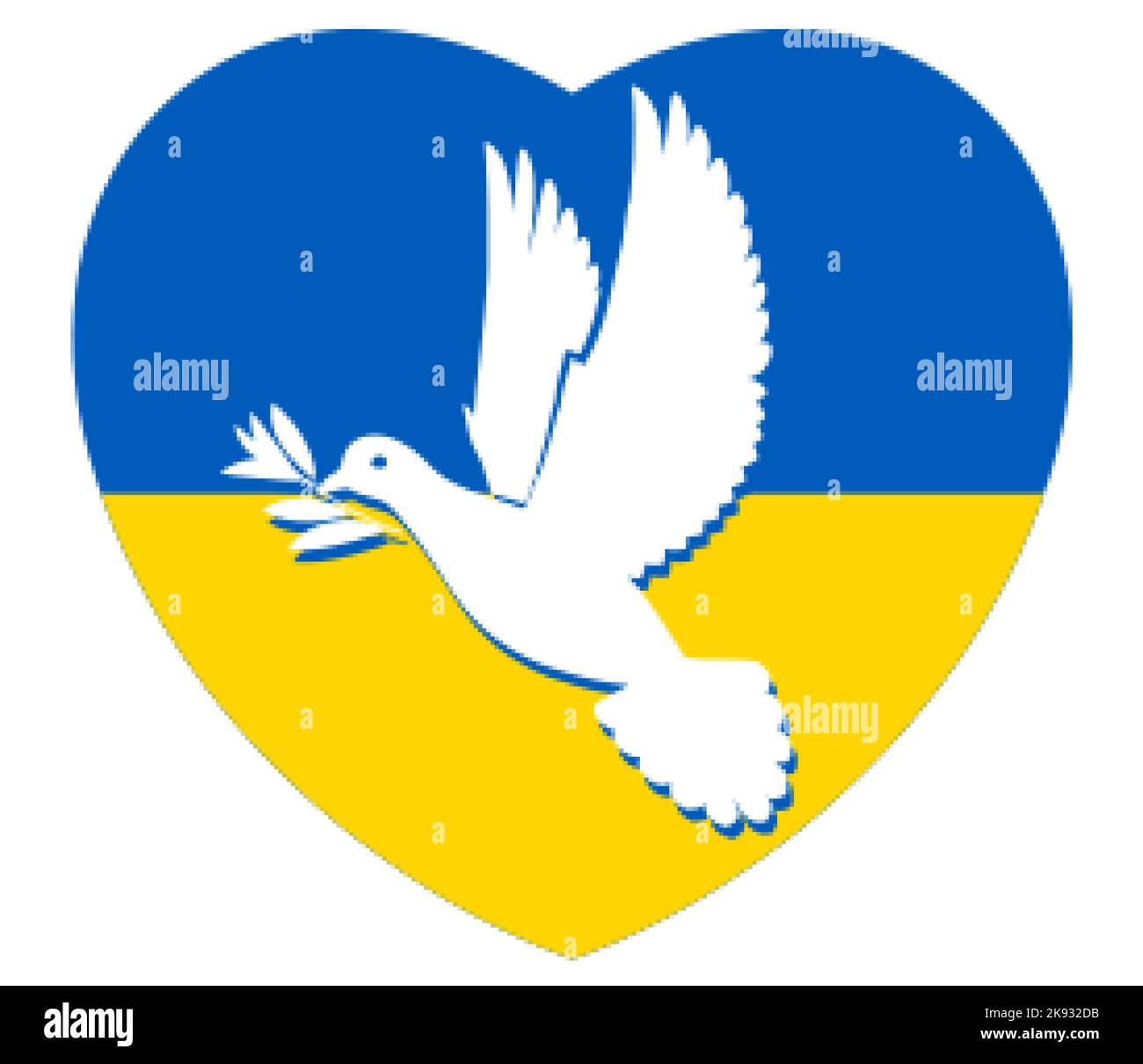 White Dove of Peace Flying with a Branch on the Background of the ...