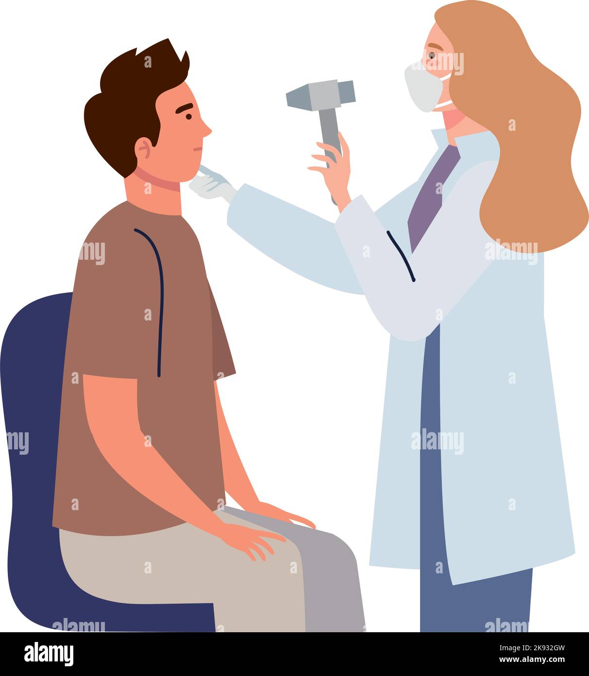 female doctor using otoscope with patient Stock Vector Image & Art - Alamy