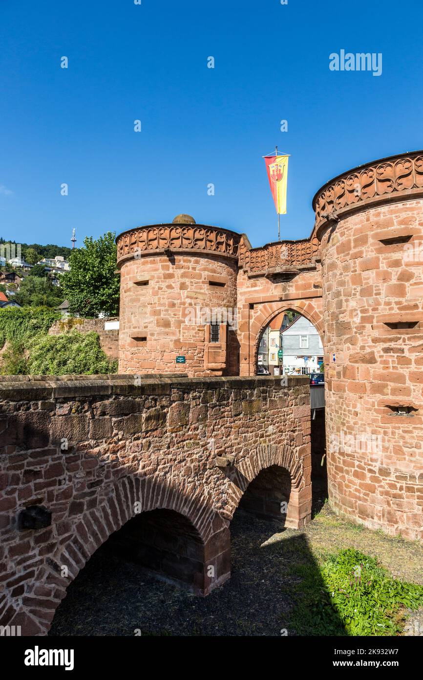 BUEDINGEN, GERMANY - AUG 30, 2015: old city wall with Jerusalem gate in ...