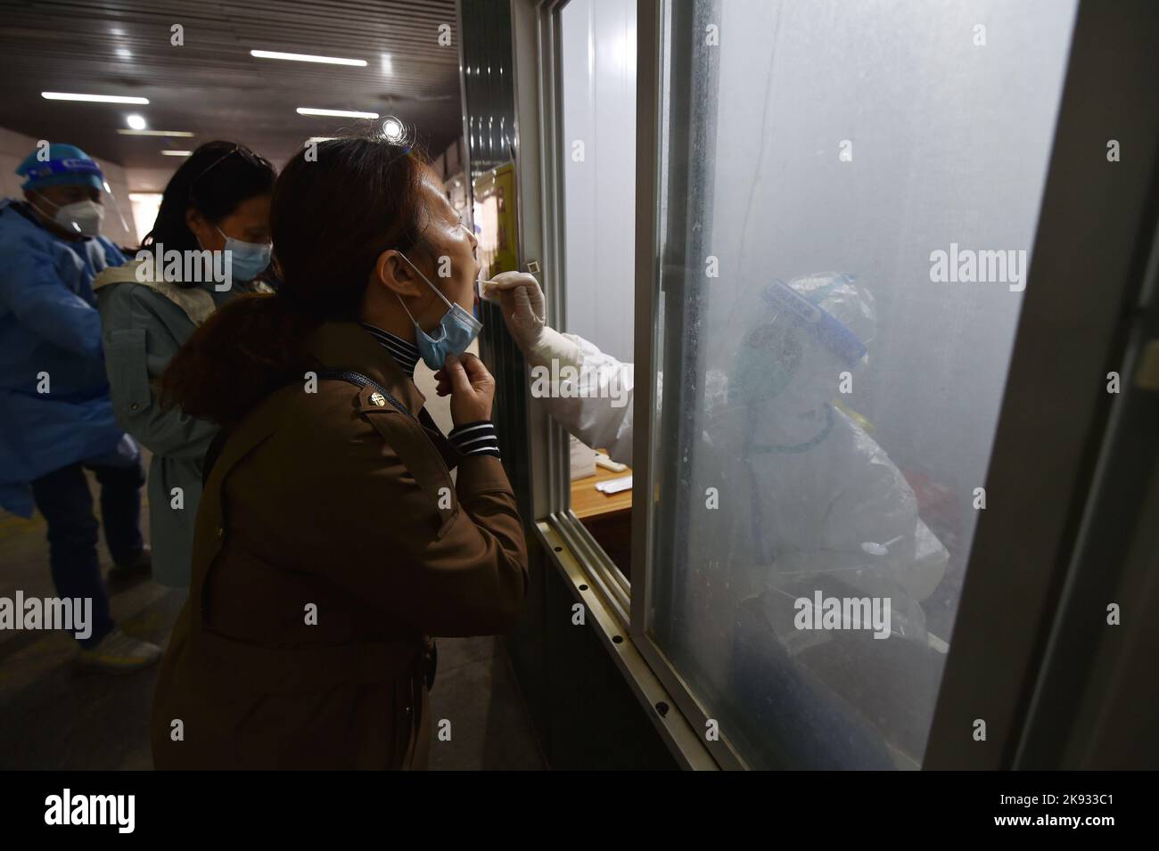 NANJING, CHINA - OCTOBER 26, 2022 - Citizens take nucleic acid samples ...