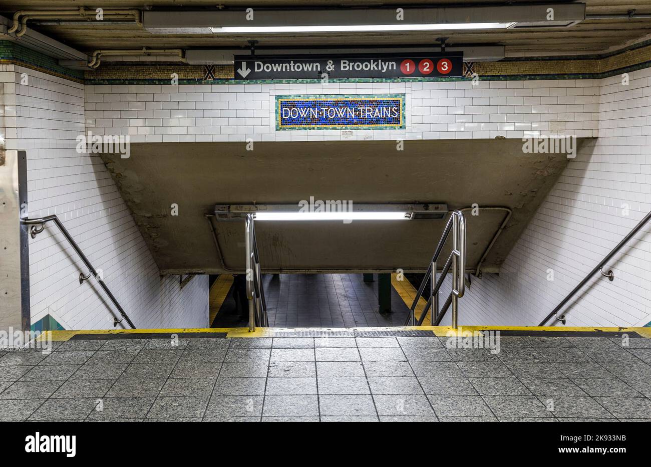 New York, USA - OCT 22, 2015: old vintage sign down town trains at ...