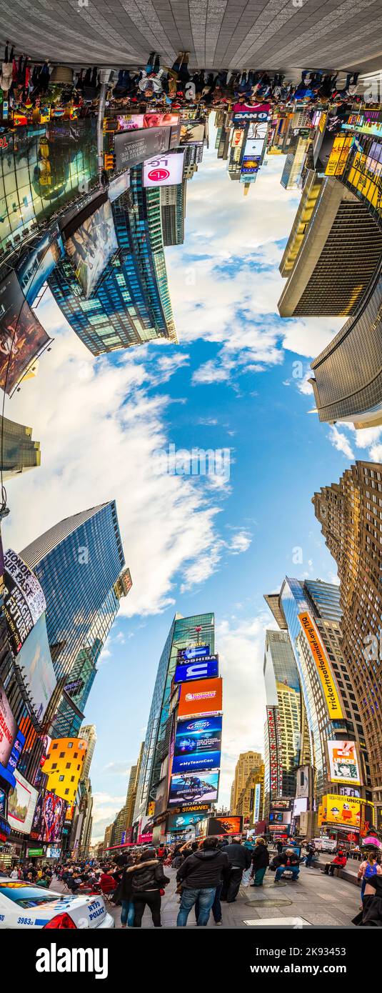 NEW YORK, USA - OCT 251, 2015: people visit Times Square, featured with ...