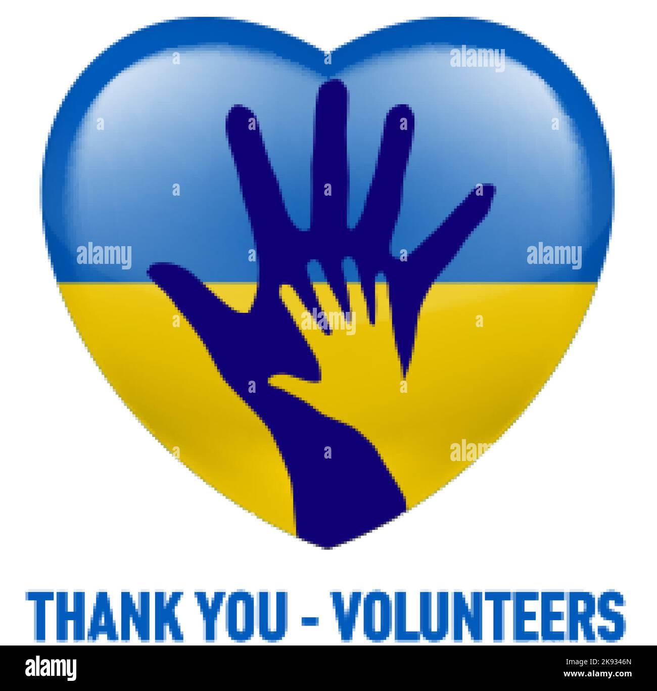 Thank You - Volunteers. The concept with Two Hands, on the Background ...