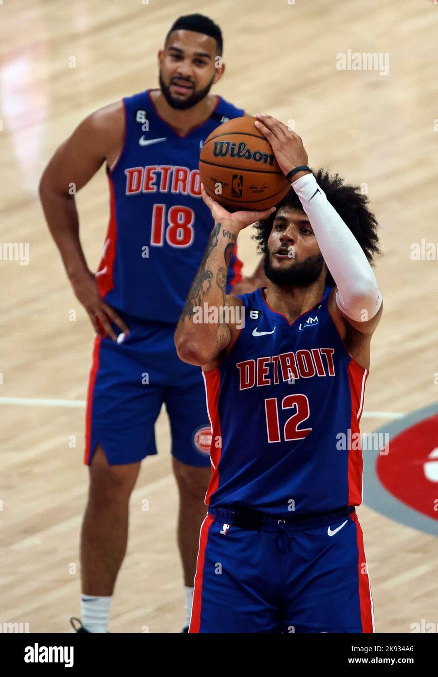 WASHINGTON, DC - OCTOBER 25: Detroit Pistons forward Isaiah Livers (12 ...