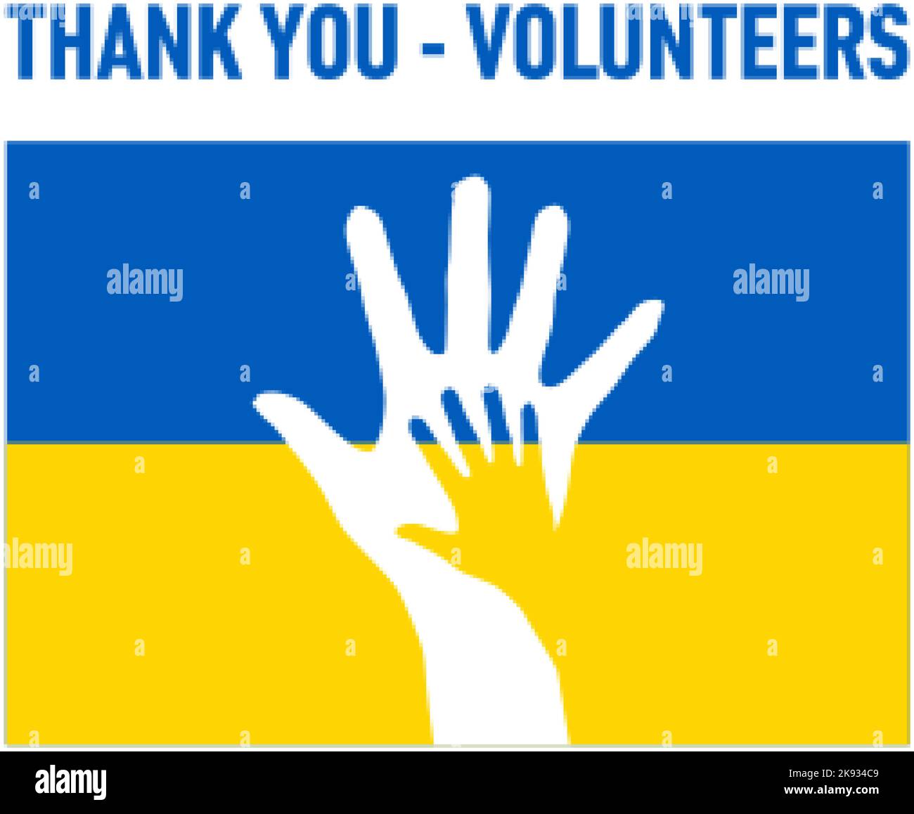 Thank You - Volunteers. The Concept with Two Hands on the Background of ...