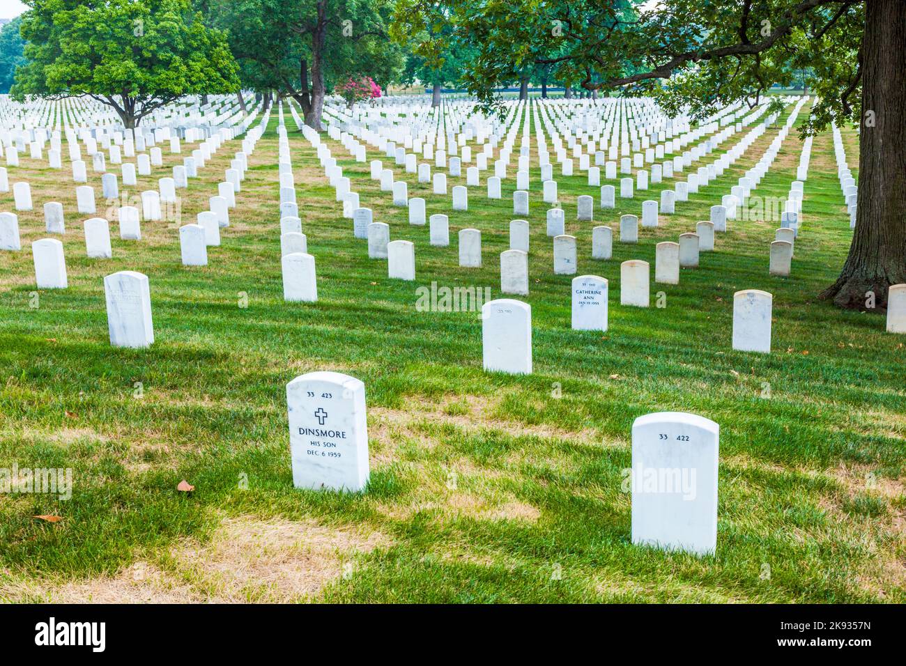 WASHINGTON DC - JUL 15: Gravestones on Arlington National Cemetery on ...