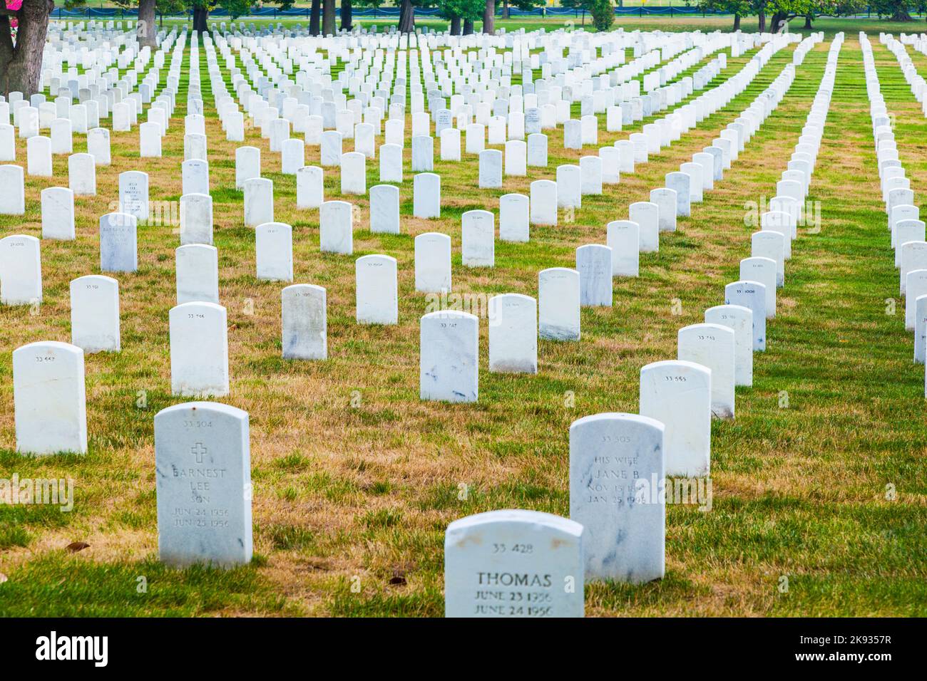 WASHINGTON DC - JUL 15: Gravestones on Arlington National Cemetery on ...