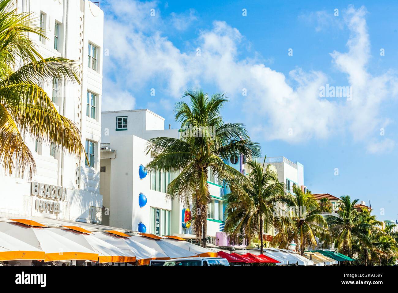 MIAMI, USA - JULY 31, 2010: Beacon hotel at Ocean drive in Miami Beach ...