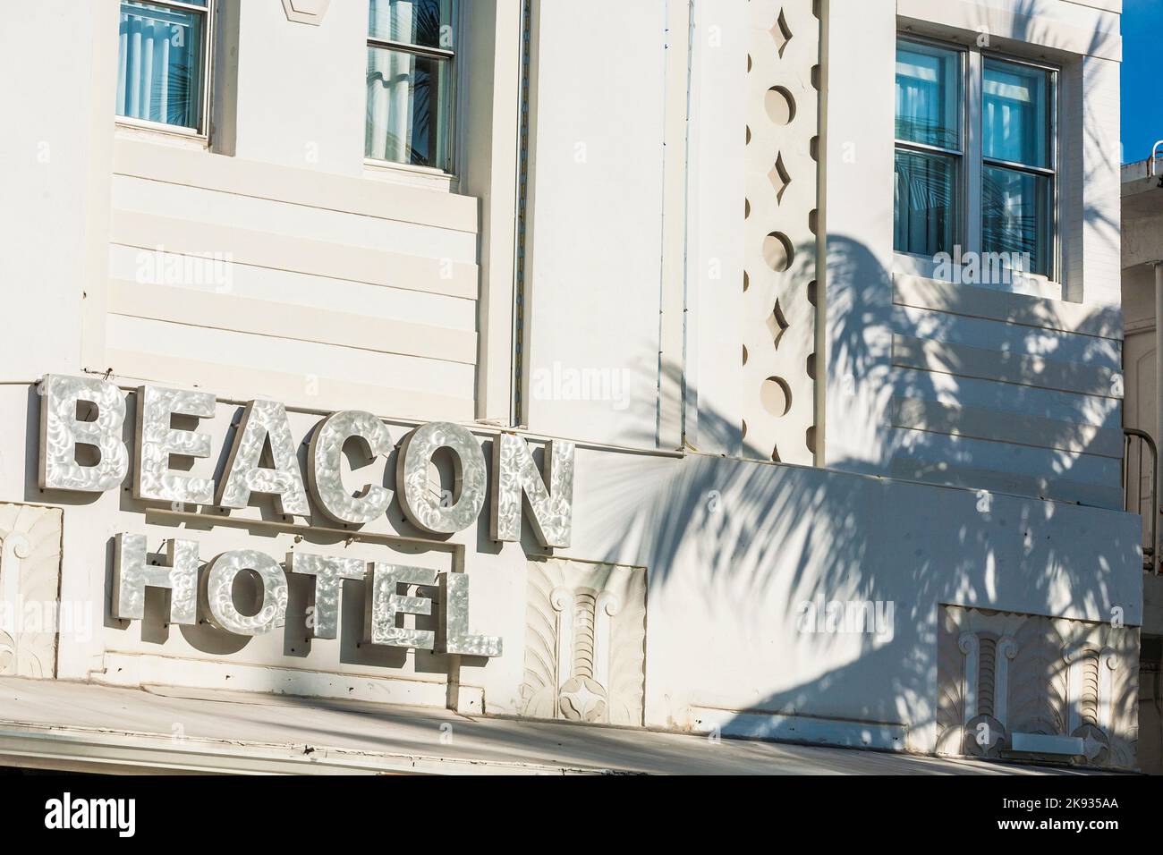 MIAMI, USA - JULY 31, 2010: Beacon hotel at Ocean drive in Miami Beach ...