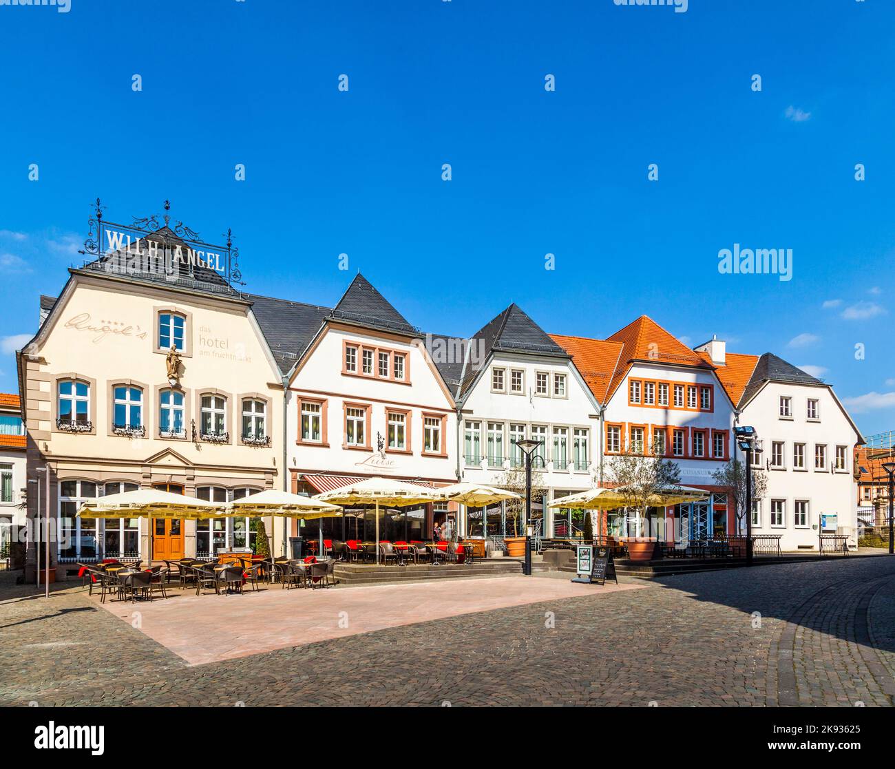 ST. WENDEL, GERMANY - APRIL 23, 2013: old market place in St. Wendel ...