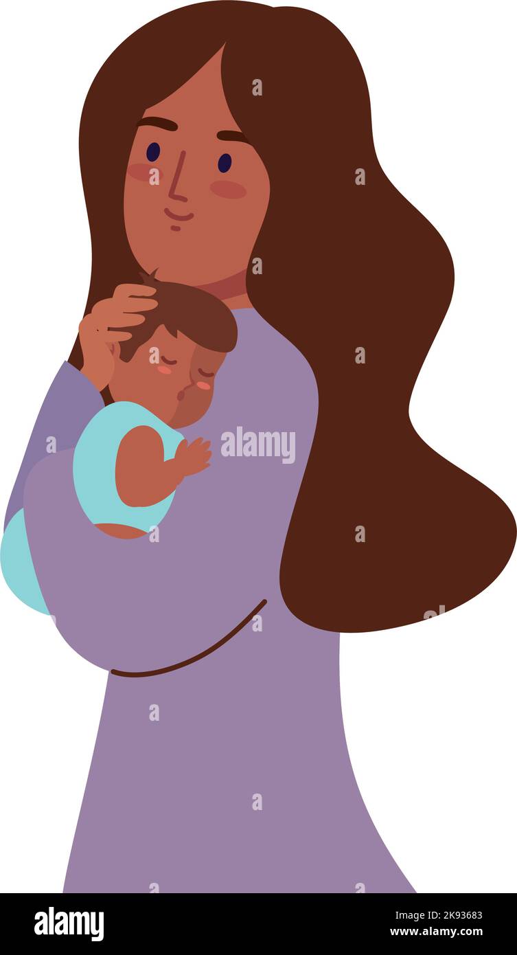 afro mother hugging baby Stock Vector Image & Art - Alamy