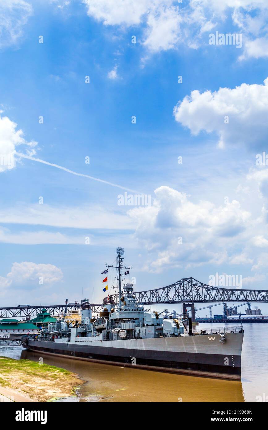 BATON ROUGE, USA - JULY 13, 2013: USS Kidd serves as museum in Baton ...