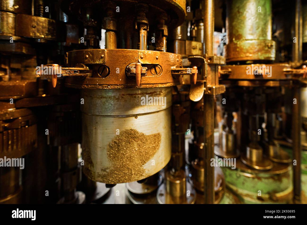 Bullets transported by production line at ammo factory Stock Photo - Alamy