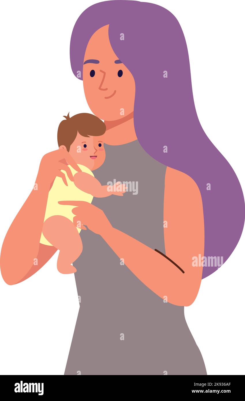 love mother hugging baby Stock Vector Image & Art - Alamy