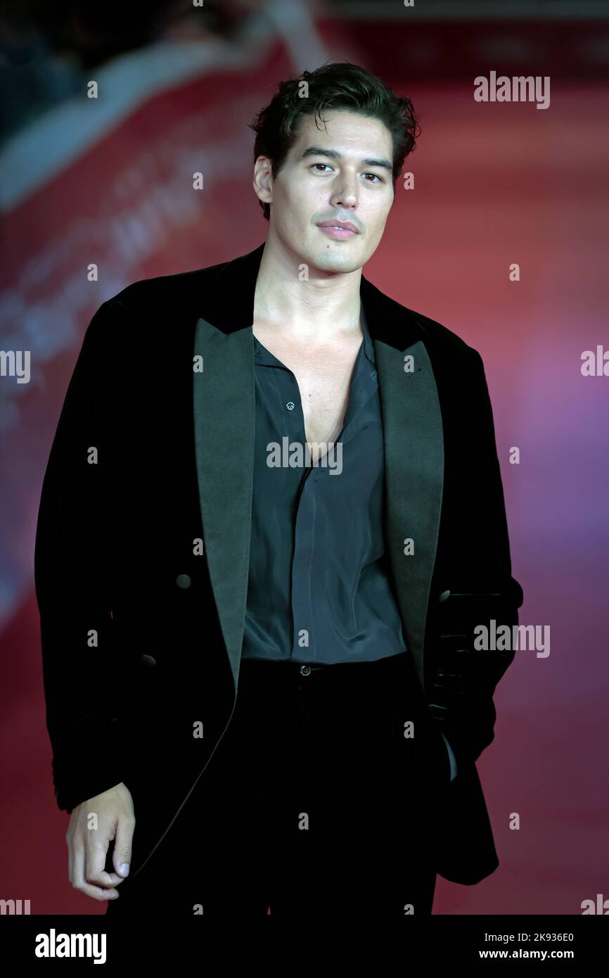 ROME, ITALY - OCTOBER 22, 2022: Cristiano Caccamo attend the red carpet ...