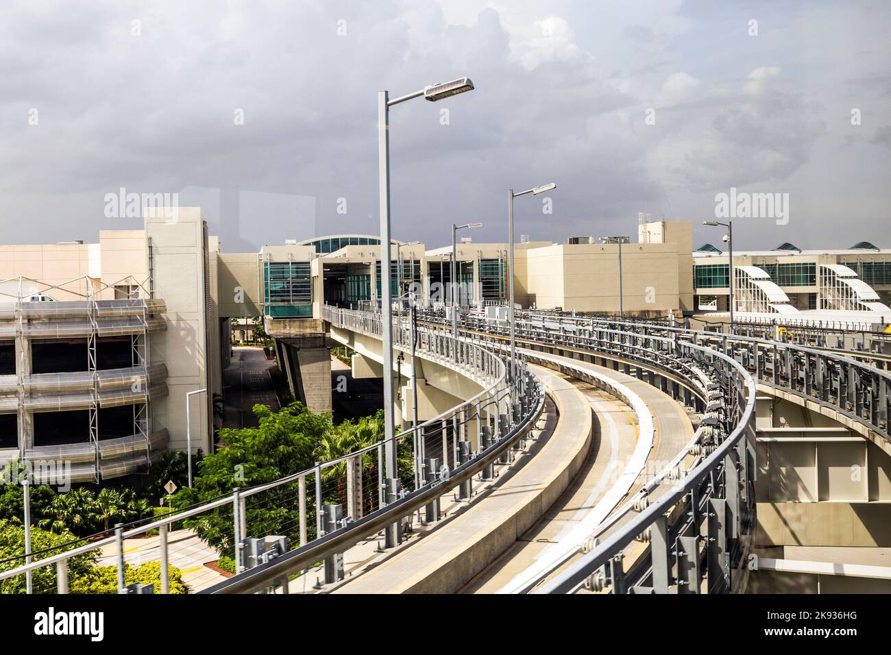 MIAMI, USA - AUG 16, 2014: sky train at Miami international airport in ...