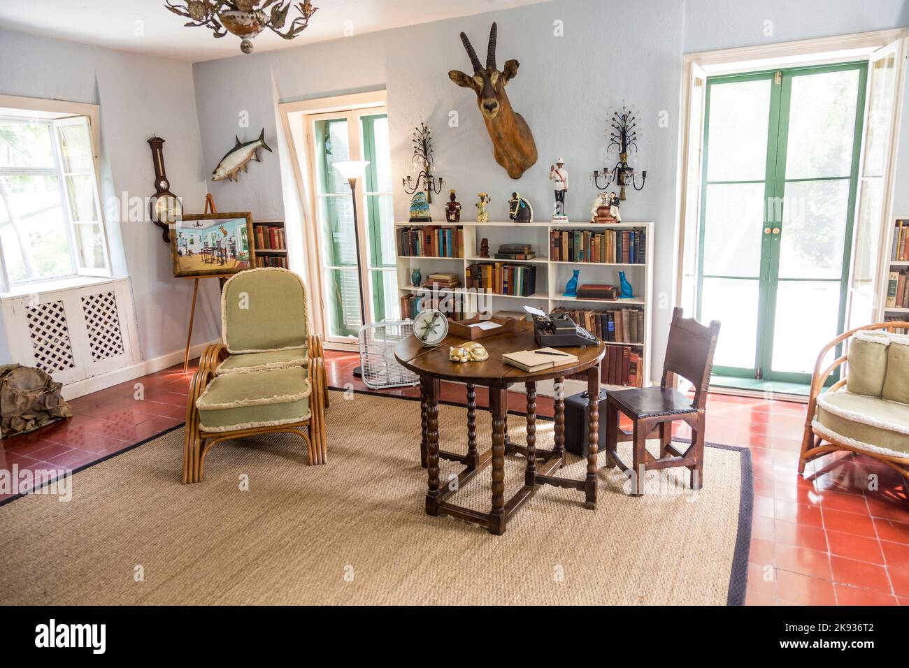 KEY WEST, USA - AUG 27, 2014: working room of Ernest Hemmingway in Key ...
