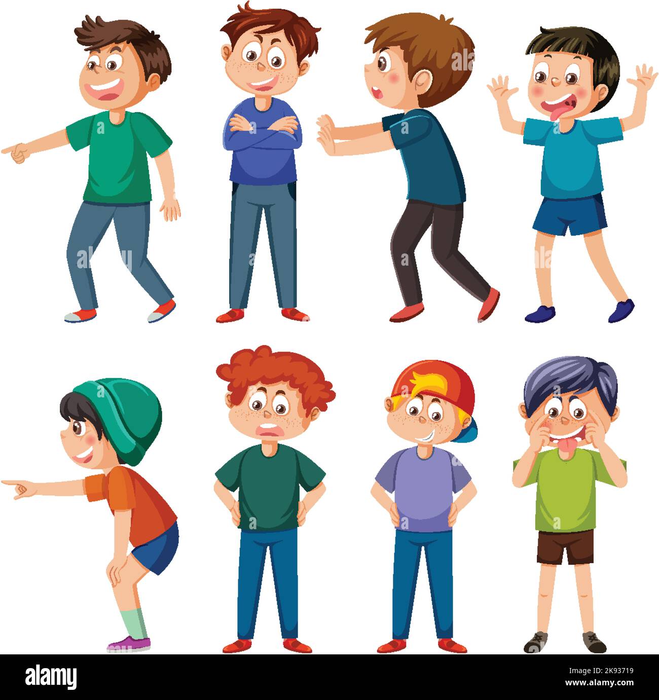 Bullying kids character collection illustration Stock Vector Image ...