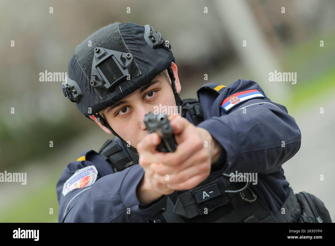 Student cadets of Serbian Police Academy train in basic police / law ...