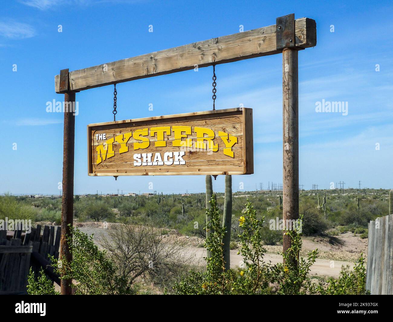 GOLDFIELD GHOST TOWN, USA - MARCH 3, 2011: Mystery shack sign in ...